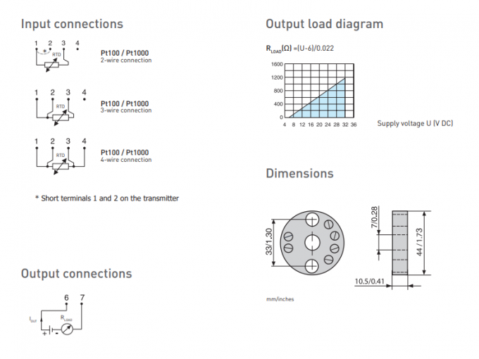 Inor APAQ C130RTD 2 वायर तापमान ट्रांसमीटर 32VDC Pt100 Pt1000 . के लिए